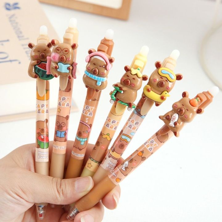 Cute Capybara Thermal Eraser Pen Press Erasable Gel Pen Kuromi Melody ...