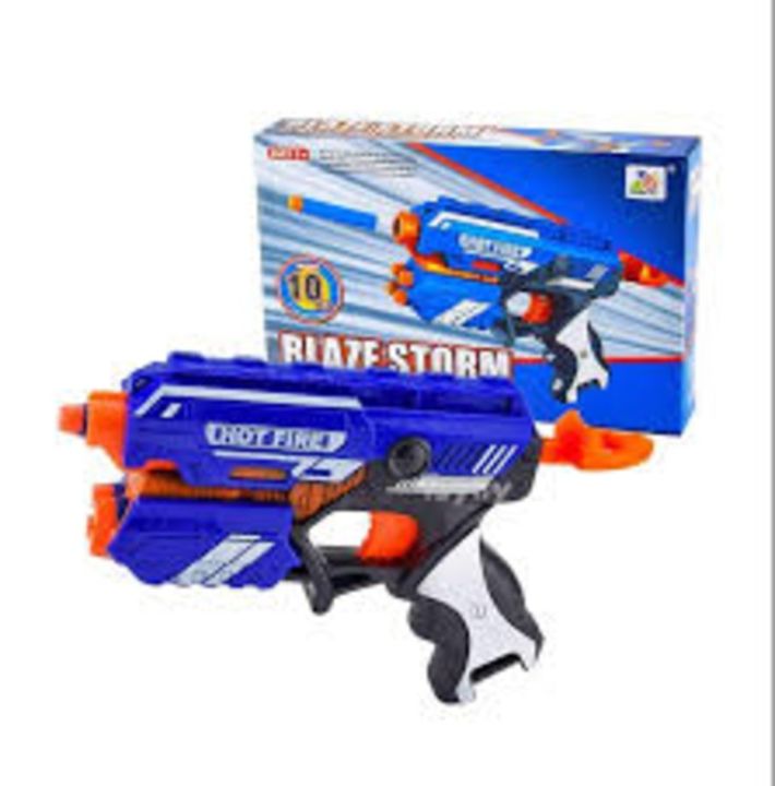 Blaze Storm Soft Bullet Toy Gun Manual Launcher with 10 Foam Darts Safe ...