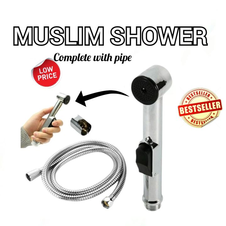 Muslim Shower Complete Set With Head, Pipe & Holder Toilet Shower ...