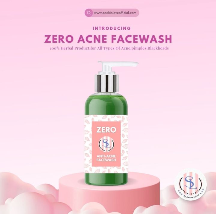 Soak In Love Zero Acne Face Wash 100 Percent Herbal Products For All The Type Of Acne Pimples ...