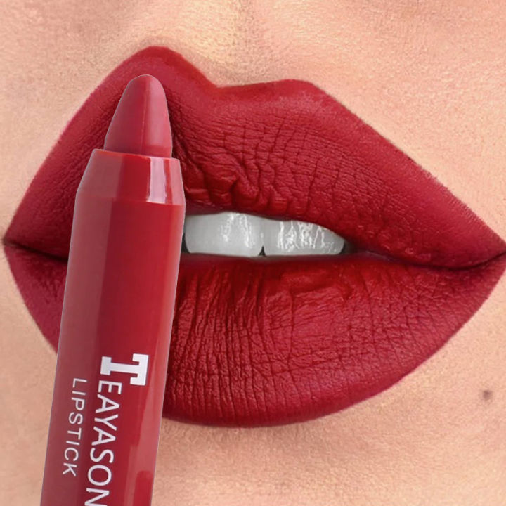 Waterproof Matte Lipliner Pencil Sexy Red Contour Tint Lipstick Lasting ...