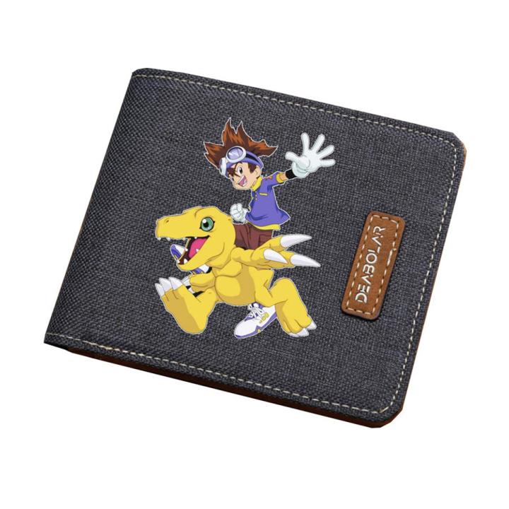 anime Digimon Adventure cartoon Wallet Women Men canvas wallet ...