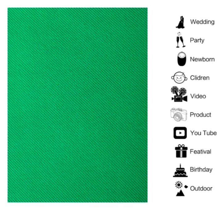 5×10ft Green Screen Chroma key, Green screen for studio, Green backdrop ...