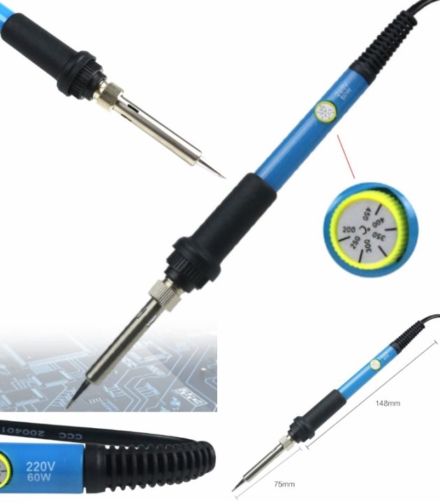 60W temperature control soldering iron constant temperature adjustable ...