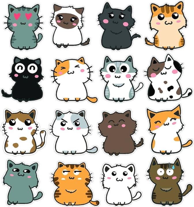 10 / 15 Pcs Cats Funny Sticker Pack – Cute, Sassy, Adorable Cats ...