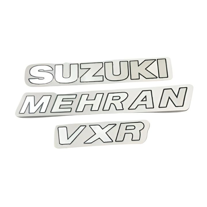 Suzuki Mehran VXR Rear Trunk Sticker Set | 3-Piece Monogram Label Pack ...