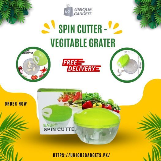 Easy Spin Cutter | Multi-Functional Manual Food Chopper | Hand-Powered ...