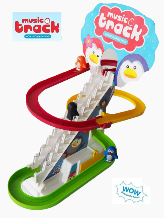 Happy Penguin Slide Toy Set Funny Automatic Stair-Climbing Penguin ...