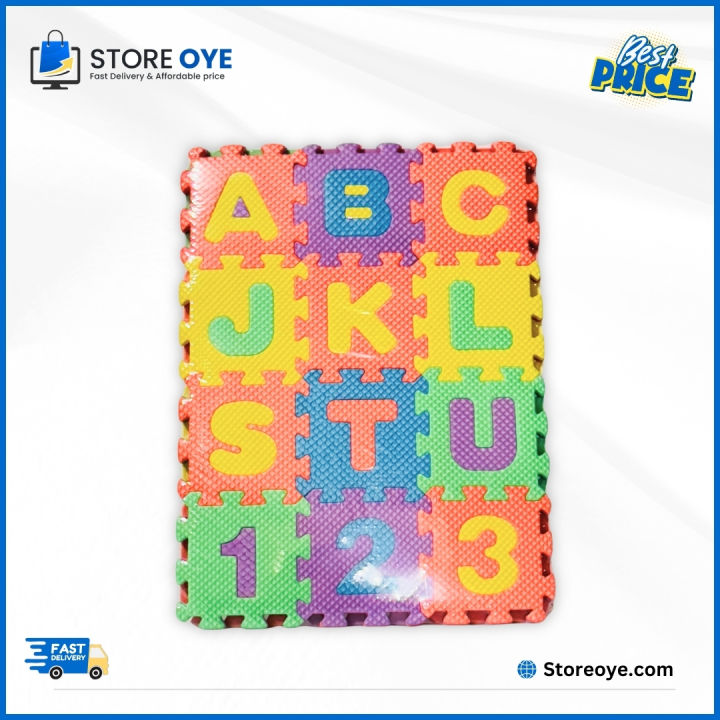 ABC & 123 Kids Puzzle Mat – 36 Pcs Alphabet & Number Foam Tiles ...