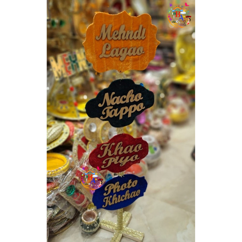 Mehndi Wooden Stand Velvat Multicolour, Mehndi Plate (Mehndi Lagao ...