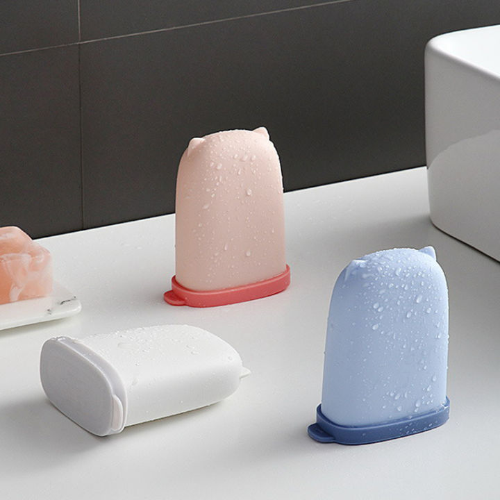 Portable Sealed Round Shampoo Bar Soap Holder Box Case Container Home ...