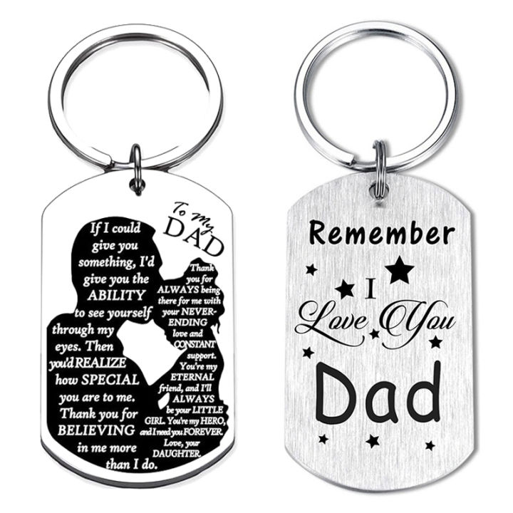 To Dad Keychain,Stainless Steel Dad Keychain From Son Daughter,Father’s ...