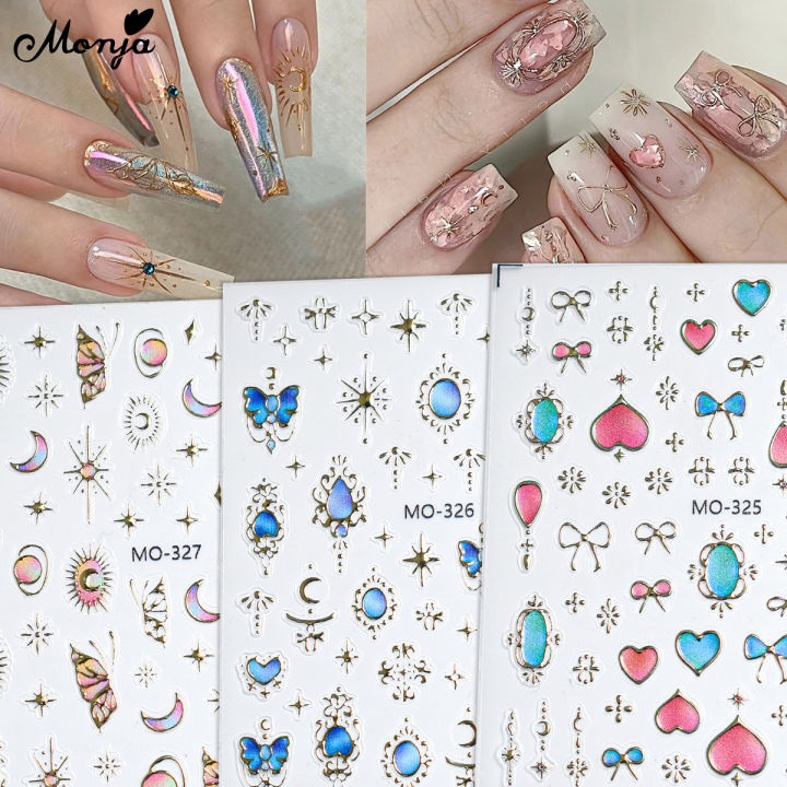 Monja Nail Art Stickers 3D Embossed Baroque Sailor Armor Relief ...