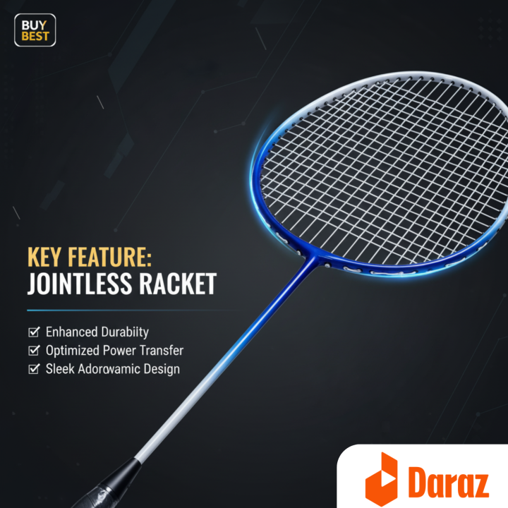Jointless Badminton Racket Pair – Aluminum Alloy Power Tennis Racket ...
