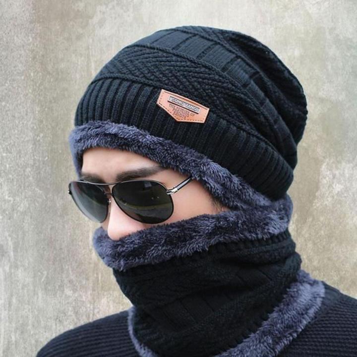 New Stylish Winter Hats Ladies And Gents Hot Knitted caps and Neck Warmer Mask 2 in