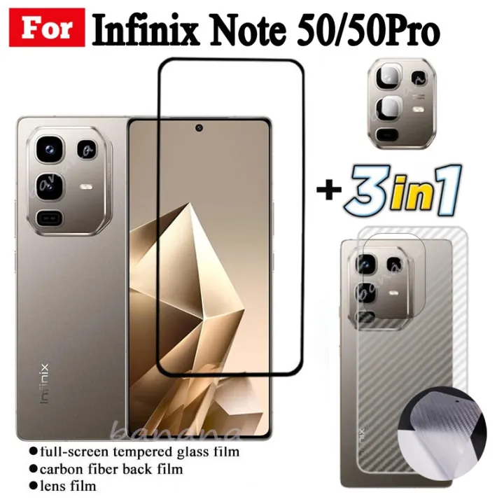 3 IN 1 Infinix Note 50 Pro Tempered Glass Film For Infinix Note 50 4G ...