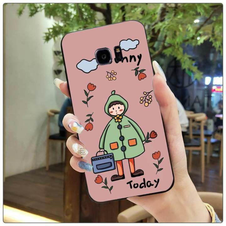 Samsung Galaxy S7 Edge Fashion Cartoon Girl Soft Shockproof Back Cover ...