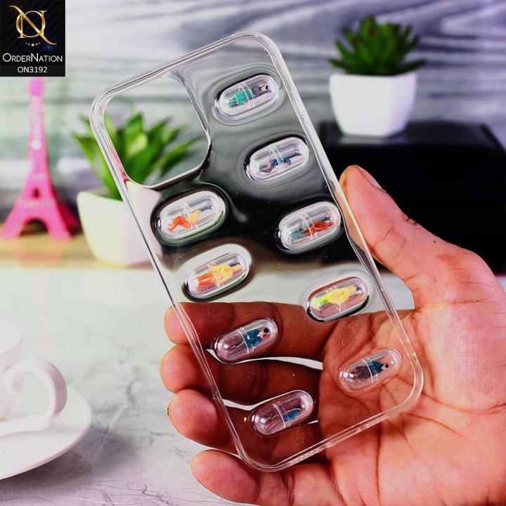 IPhone_ 12 Cover - 3D Pill Capsule Doll Soft Silicone Clear Case | Daraz.pk