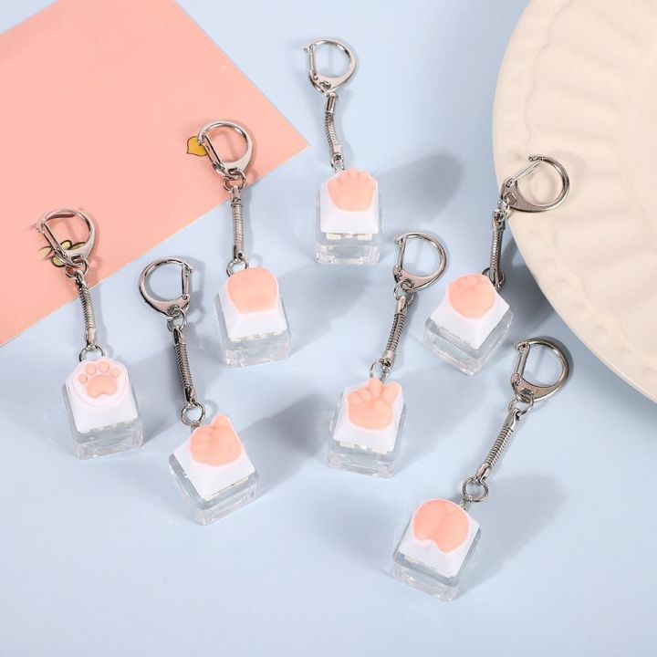 Cute Soft Silicone Keyboard Key Fidget Keychain Decompression DIY ...
