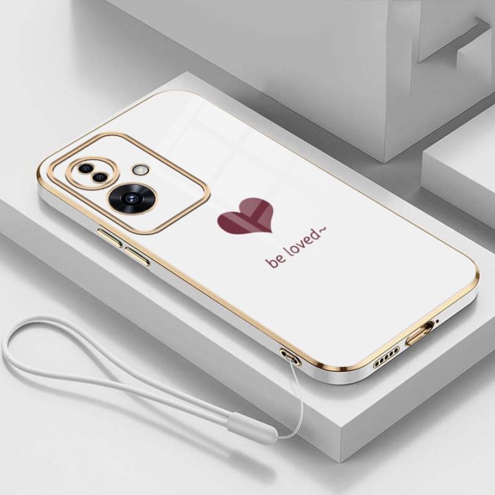 OPPO Reno11 F reno 11F 5G Luxury Love Heart Casing Square Edges Plating ...