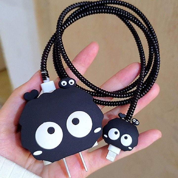 Cute Black Cat Charger Protractor Cover For iphone x to 15 pro max 20W ...