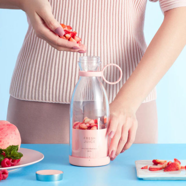 Portable Fresh Juice Maker Cup Usb Rechargeable Pink/Blue Electric ...