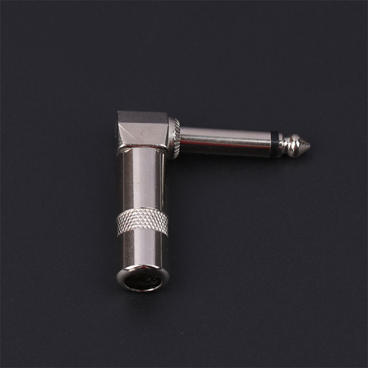 Metal 6.35mm Plug Right Angle Male Mono Plug L-Shape Audio Connector ...