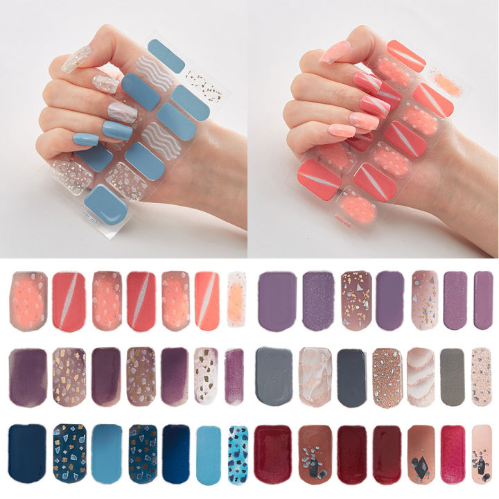 Nail Sticker 3D Foil DIY Manicure Nail Decal Full Nail Wraps Self ...