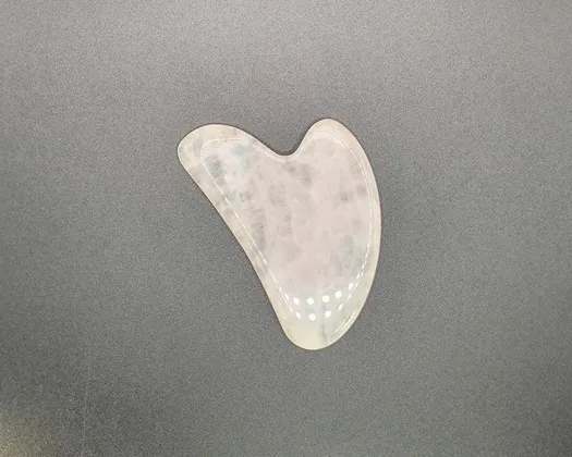 Deep Curve White Rose Quartz Guasha Scraper Face Body Massage Heart ...