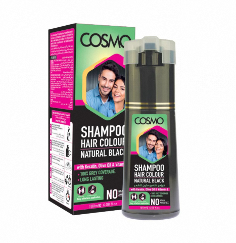 Cosmo Hair Color Shampoo – Multi Shades, 180ml – No Gloves Needed, No ...