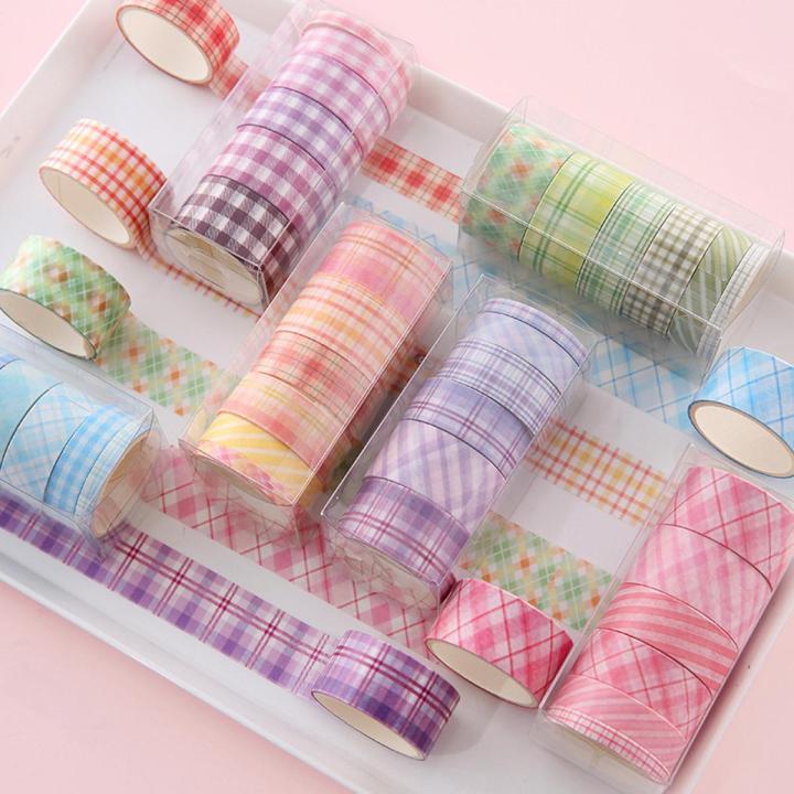 RHS Online 6 Rolls/Set Washi Tape Lattice Decorative Check Masking ...
