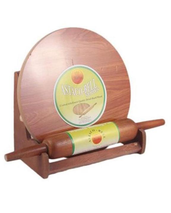 Rolling Board & Rolling Pin Set With Stand -Brown | Daraz.pk