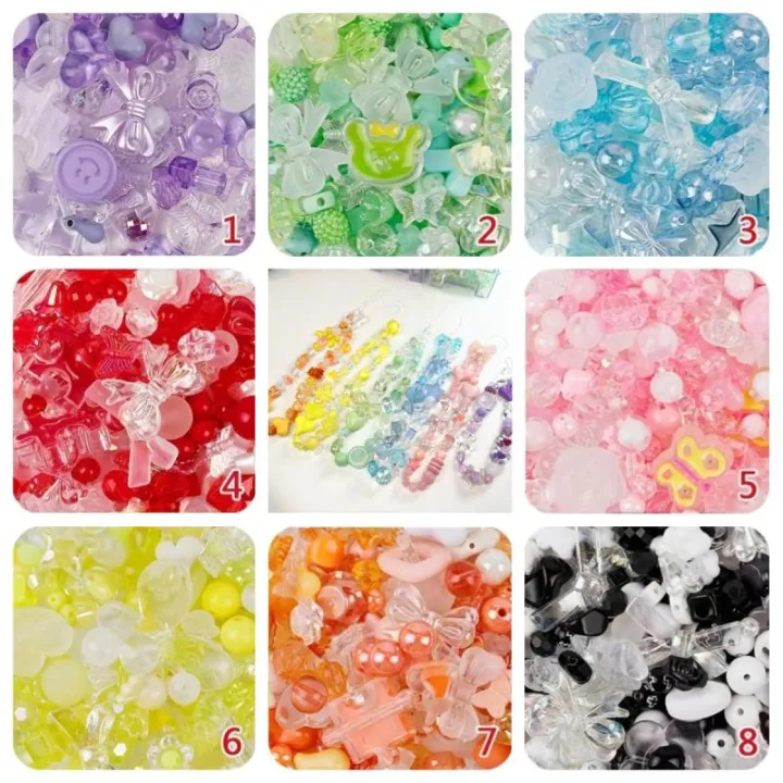 40g Mixing Style Candy Color Acrylic Acrylic Bow Beaded DIY Mobile ...