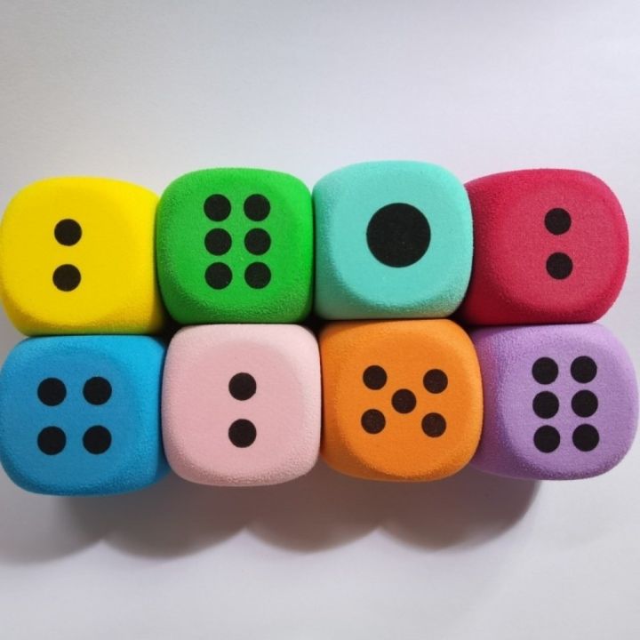 1PC New 60/80mm Dot Dices Large Foam Kids Counting Toy Six Sides Dices ...