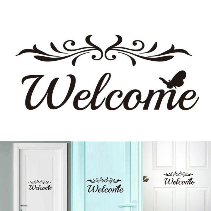 Size: 12 x 5 inches - Welcome Entry Gate Tag design room self adhesive ...