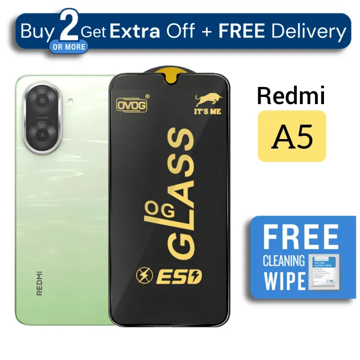 1-5 Pcs - Redmi A5 - OG Gorilla Glass Screen Protector- Premium Quality ...