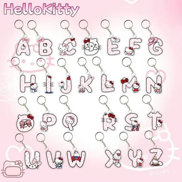 New Cartoon Key Chain English Letters Universal Key Ring Hello Kitty ...
