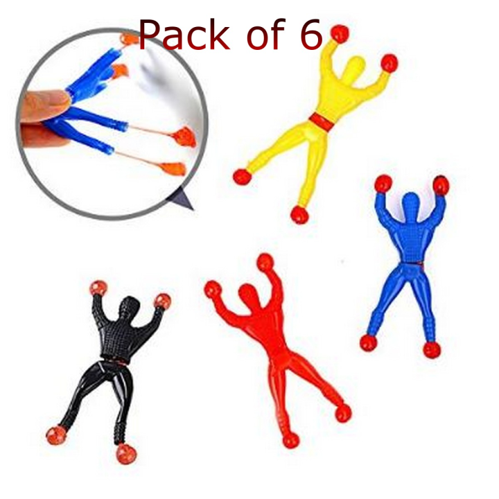 Pack Of 6 Sticky Spider Man Climbing Wall Toy For Kids | Daraz.pk