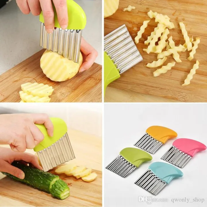 Fruit And Vegetable Wavy Chopper Knife Stainless Steel Blade Perfect ...