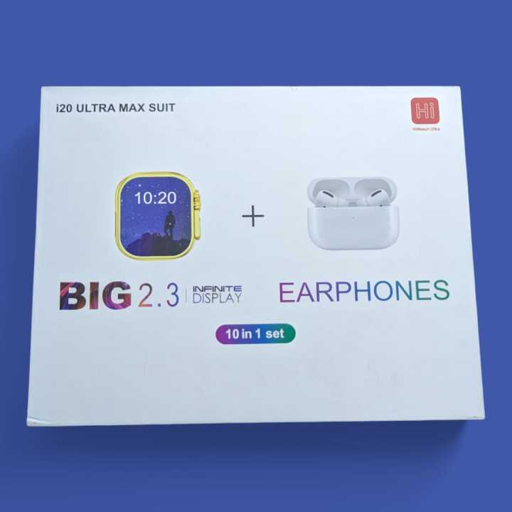 Ultra Max Smart Watch Set with Earphones | Infinite Display | Touch ...