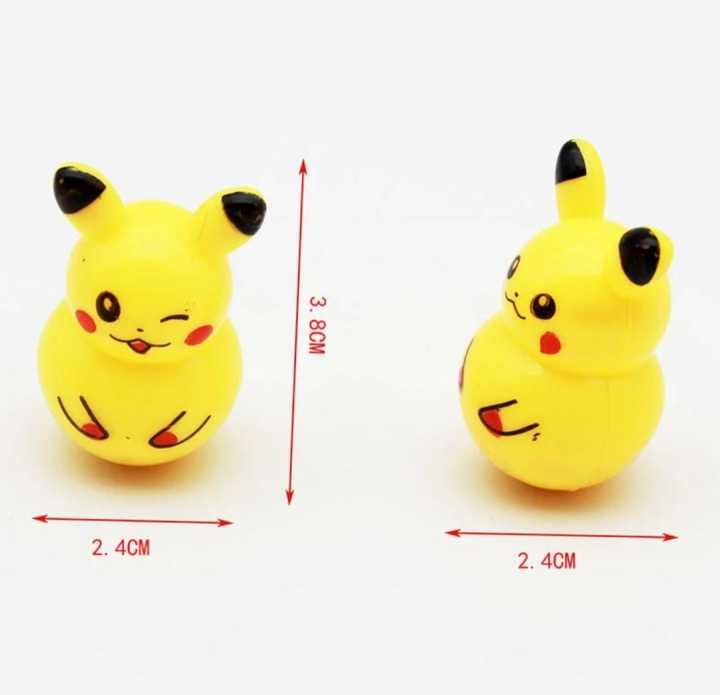 12 Pcs Pikachu Bounce Back Mini figure Pikachu Funny stress relief toy ...