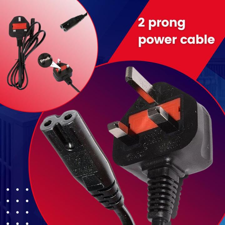 UK Plug 2Pin Power Cord Cable 2 Prong Laptop AC Adapter Lead 2 Pin ...