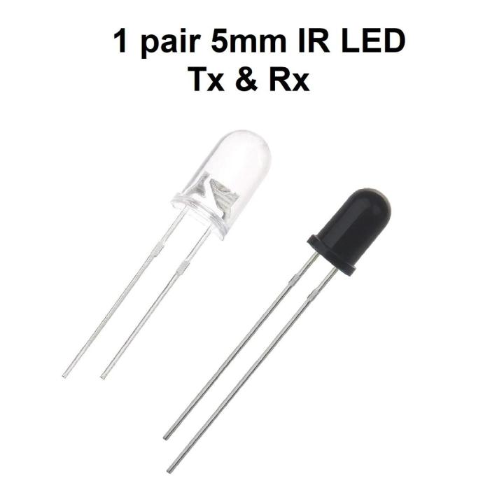 5mm IR Transmitter and Receiver LED Tx Rx Pair Photodiode | Daraz.pk
