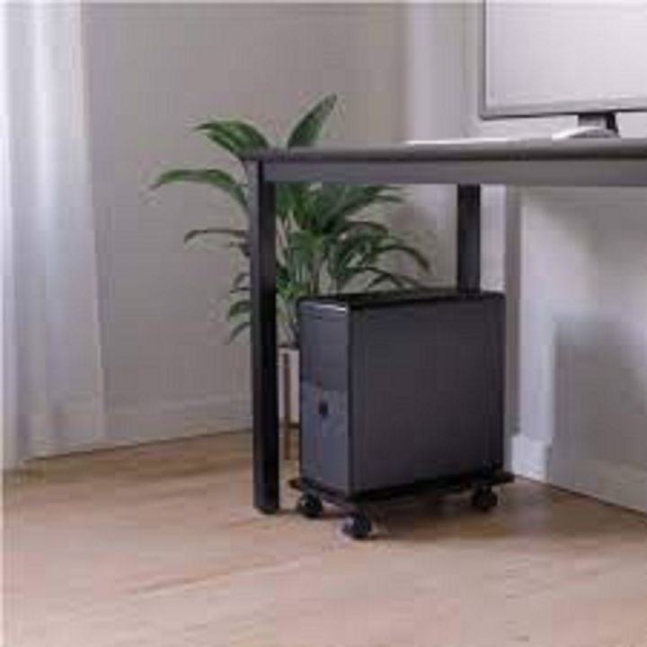 Under Desk Computer CPU Stand Cart CPU Holder with 4 Caster Wheels ...