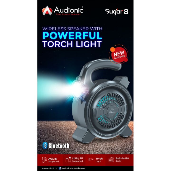 Audionic wireless speaker with powerful torch light | Daraz.pk