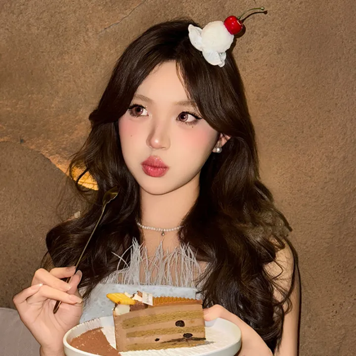 New Cute Cherry Cake Hair Clips For Women Girls Sweet Children Hair ...