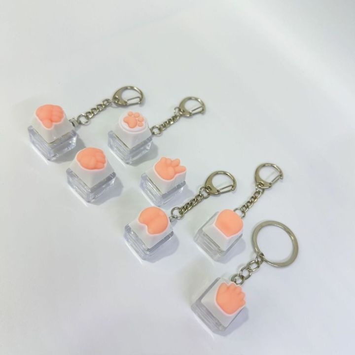 Cute Soft Silicone Keyboard Key Fidget Keychain Decompression DIY ...