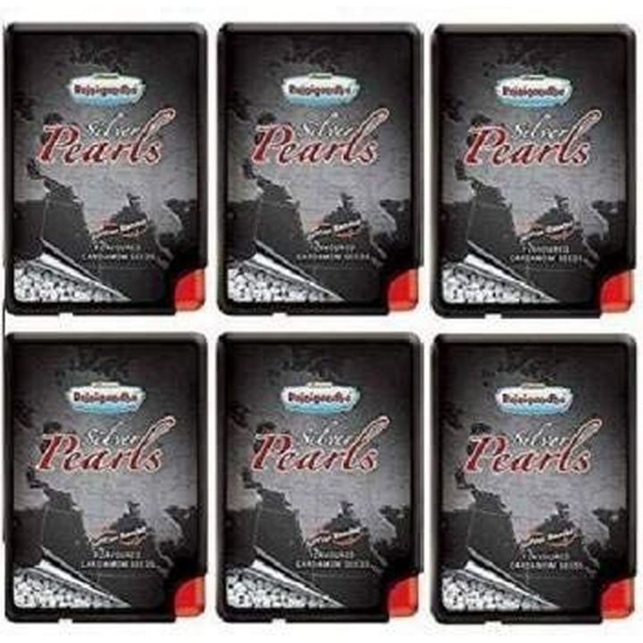 Pack of 6 Rajnigandha Silver Pearls Saffron Blended Flavored Cardamom ...