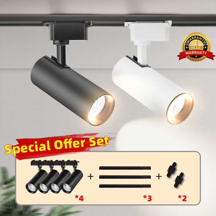 Full Set Led Track Lights Rail Lighting 30W Aluminum Ceiling Spotlight ...