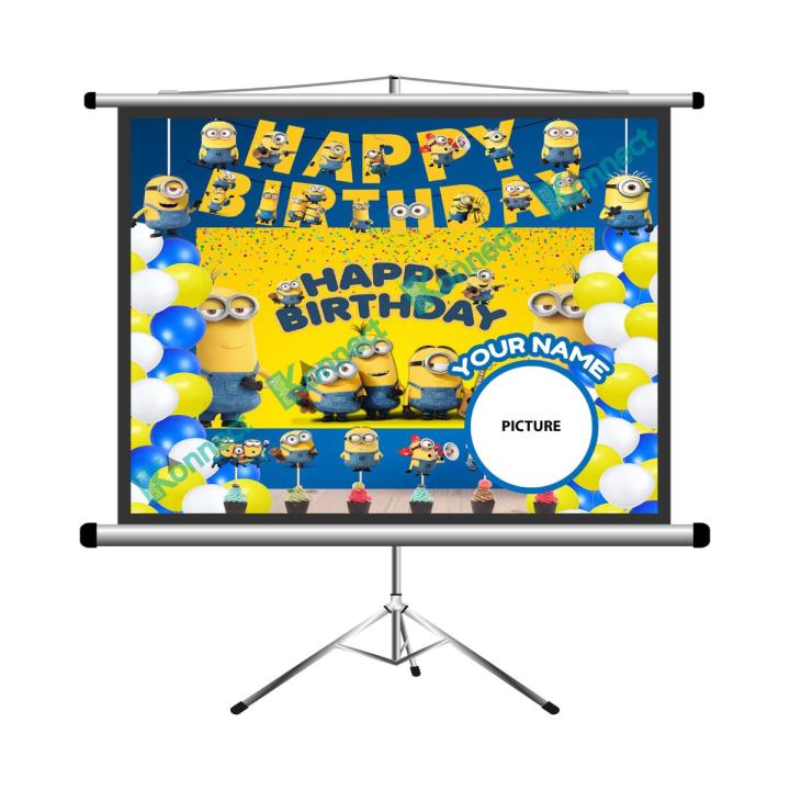 Customized Birthday Backdrop Minnions Theme Size 4x3 Feet | Daraz.pk